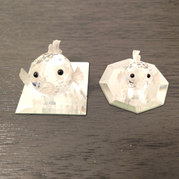 Swarovski | Accents | Swarovski Crystal 2pc Puffer Fish Figure Set ...
